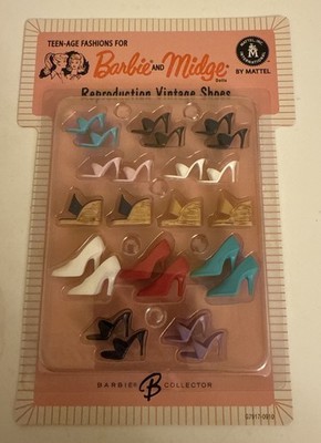 Barbie and Midge Reproduction Vintage Shoes Mules Sandals Pumps 2004 ...
