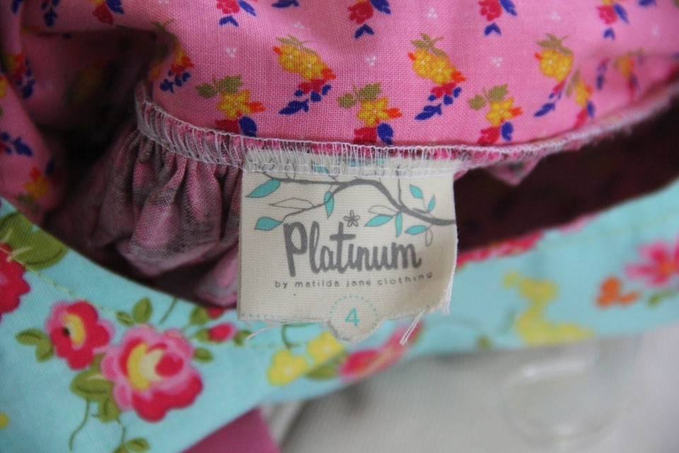 MATILDA JANE Dress Top Sz 4 HTF RARE Platinum Butterfly Golf Flower ...