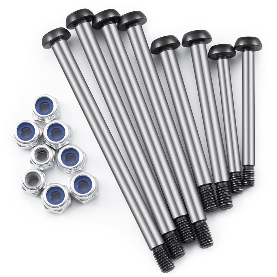 Polished Steel Lock-nut Style Hinge-Pin Threaded Hinge Pins Set ...