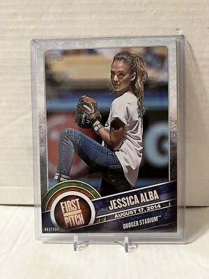 2015 Topps Series 2 Jessica Alba First Pitch /499 Oversized Jumbo | eBay