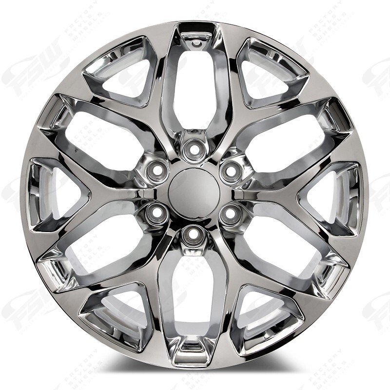 24" Chrome Snowflake Wheels For Chevy Silverado GMC Tahoe Yukon Denali ...