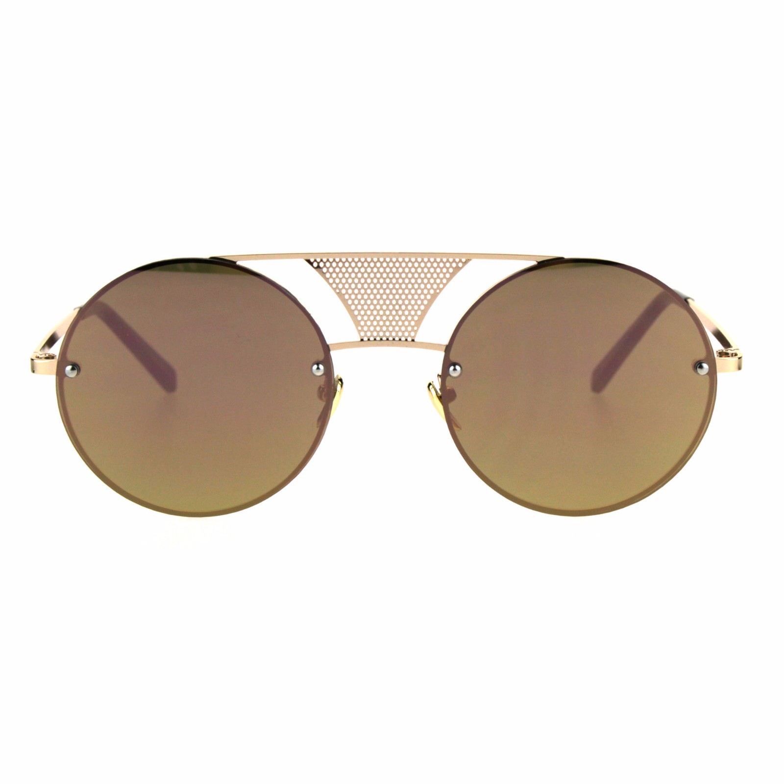 Round Circle Frame Sunglasses Rims Behind Lens Unique Bridge Design | eBay