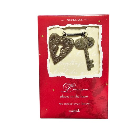 Hallmark Cards Valentines Heart Lock And Key Necklace Ornament ...