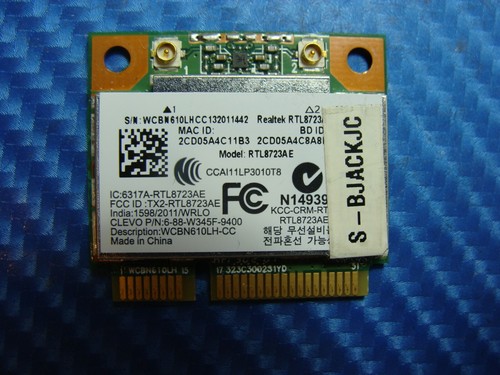 Sager Clevo 17.3" W170ER OEM Wireless WiFi Card RTL8723AE 6-88-W345F ...