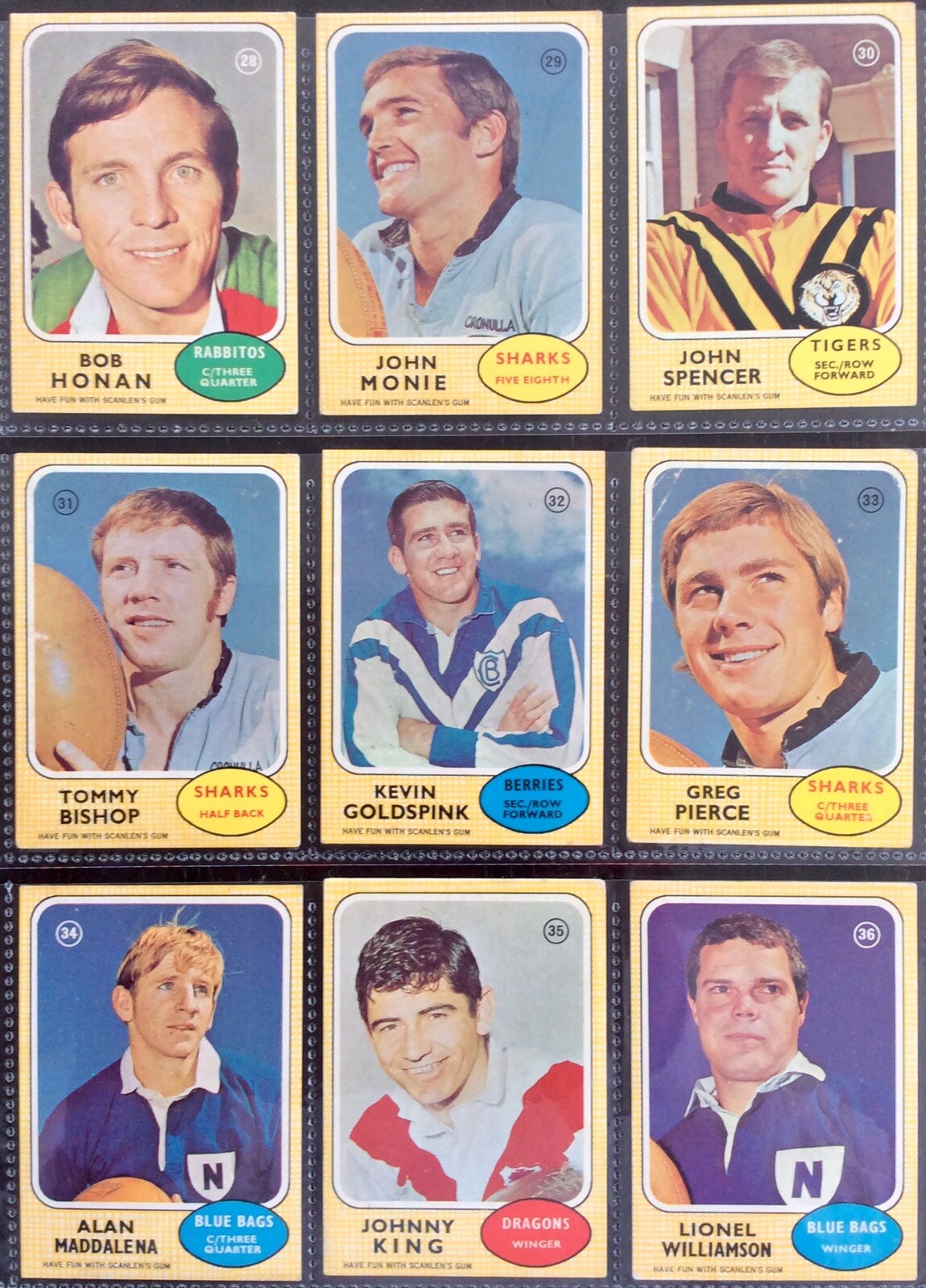 SCANLENS 1970 RUGBY LEAGUE CARD FULL SET 66/66 EX/NRMIMT NRL FOOTY CARD ...