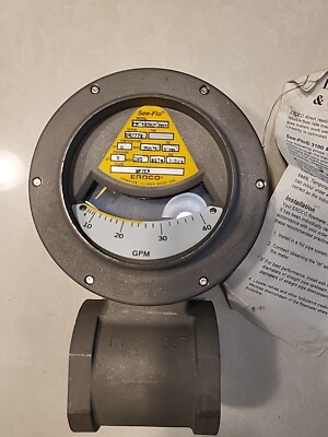 ERDCO SEE-FLO Flow meter, Model FM-14762-001, 4 to 40 gpm, 1-3/4" Inlet ...