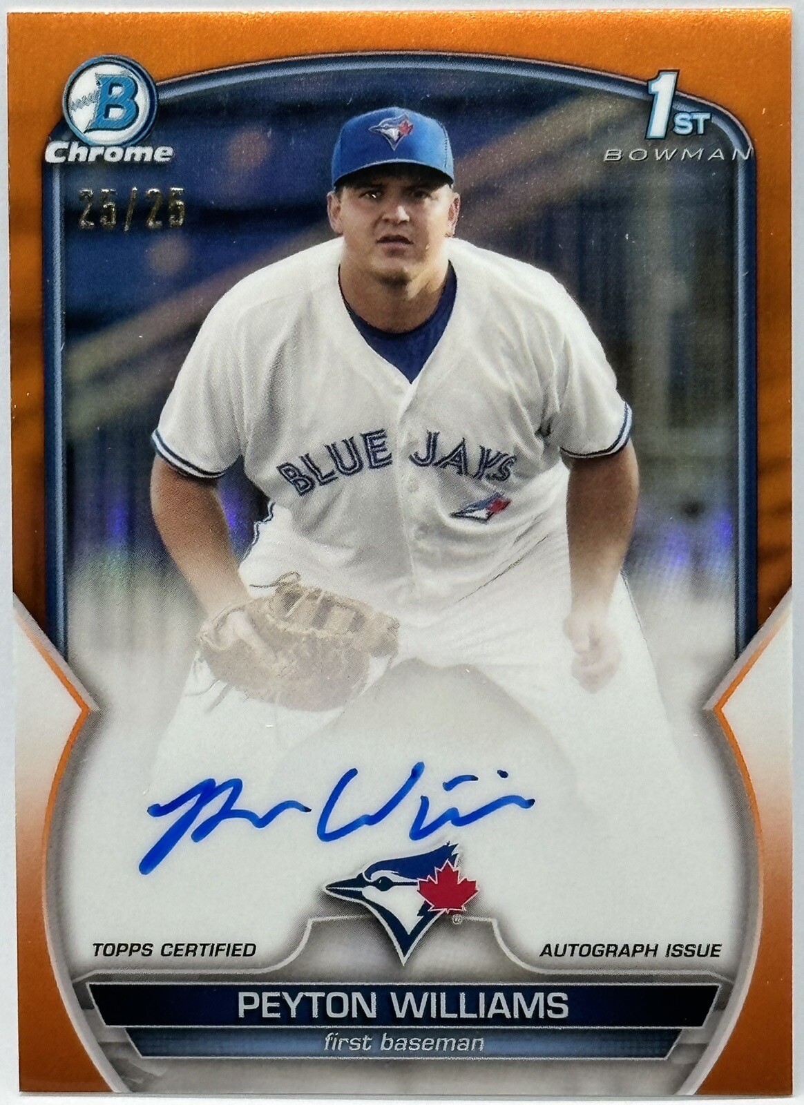 2023 Bowman Chrome Peyton Williams Orange Refractor Auto #CPA-PW #25/25 ...