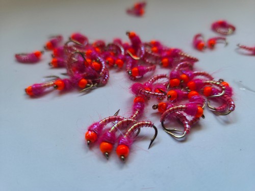 3 PINK Buzzers FLY Fishing WET TROUT Flies Size 10 DEADLY | eBay UK