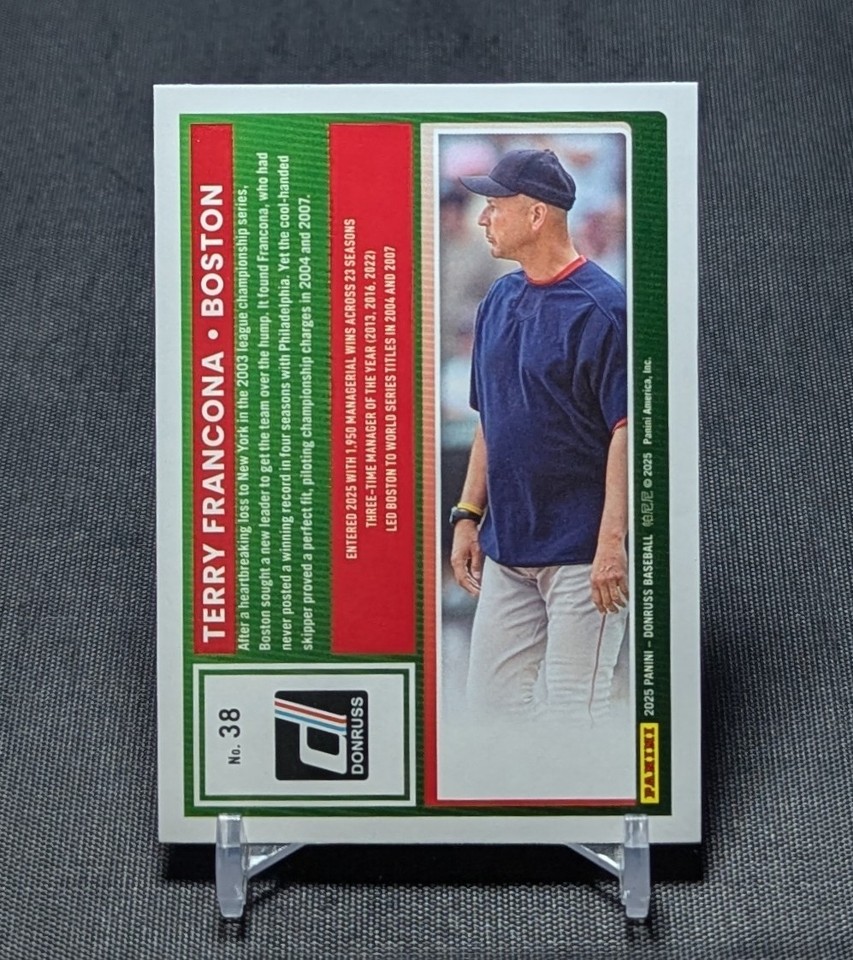 Terry Francona 2025 Panini Donruss Baseball Card #38 Boston Red Sox ...