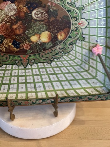 Dasher Vnt Rectangular Tin Tray Victorian Floral Fruit Made In England ...