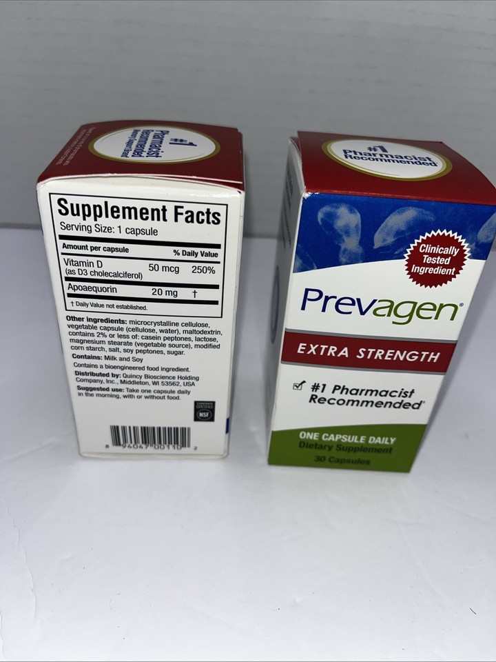 Prevagen Extra Strength 20 mg 30 Capsules Total New Factory Sealed ...