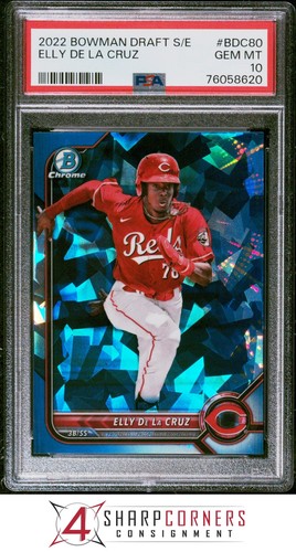 2022 BOWMAN DRAFT CHROME SAPPHIRE EDITION #BDC80 ELLY DE LA CRUZ RC PSA ...