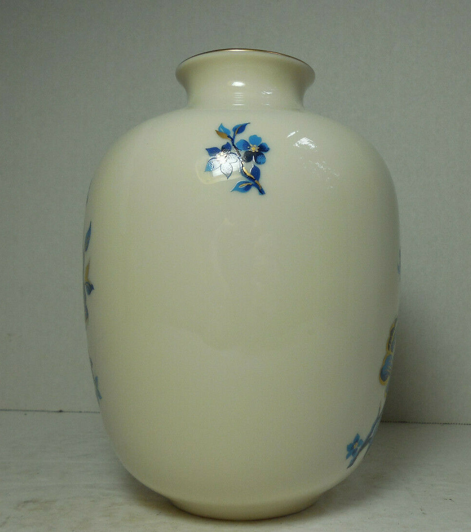 Lenox Pagoda Bone Chine Vase Cobalt Blue & Gold Flowers | eBay