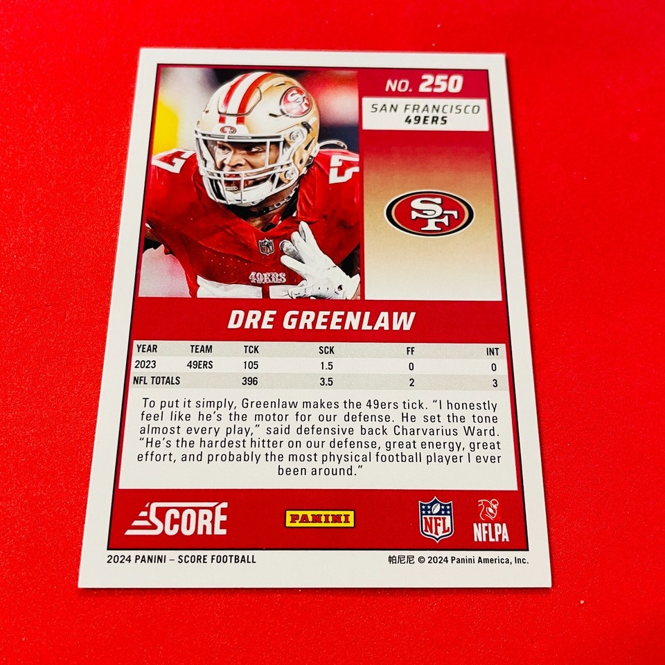 Dre Greenlaw .. GREEN .. San Francisco 49ers .. 2024 Score PARALLEL ...