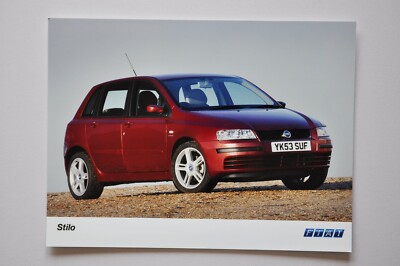 Car Press Photo - Fiat Stilo - Red - Side / Front View | eBay