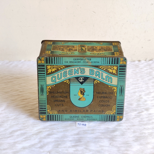 1950s Vintage Queen's Balm Advertising Headache Relief Decorative Tin ...