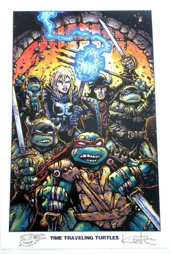 SIGNED TMNT KEVIN EASTMAN Lithograph TIME TRAVELING TURTLES | eBay