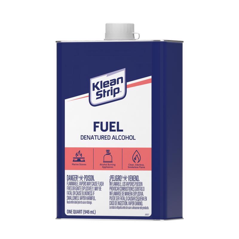 Klean Strip Denatured Alcohol Fuel 1 Qt Can Liquid Solvent Cleaner ...
