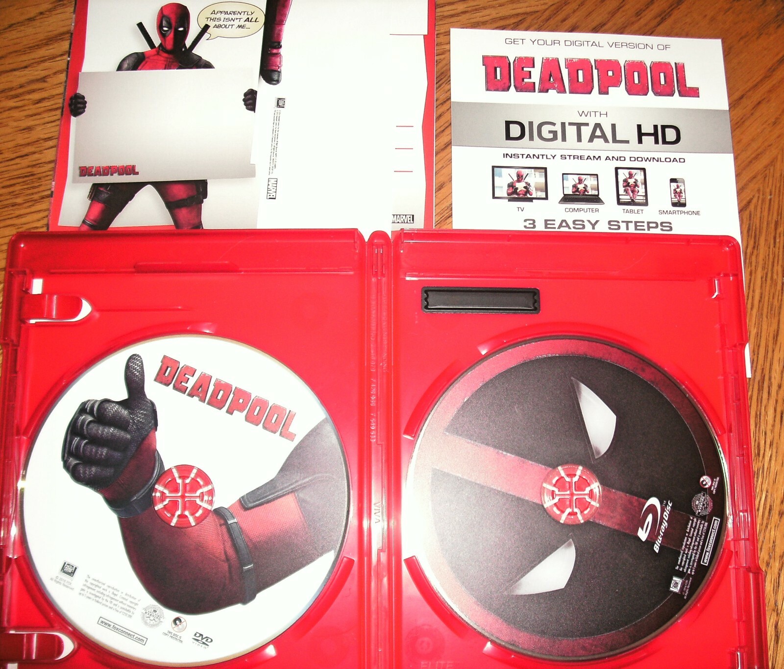 Deadpool Blu-Ray Disc + DVD Disc + Digital Code, with 8 Postcards | eBay