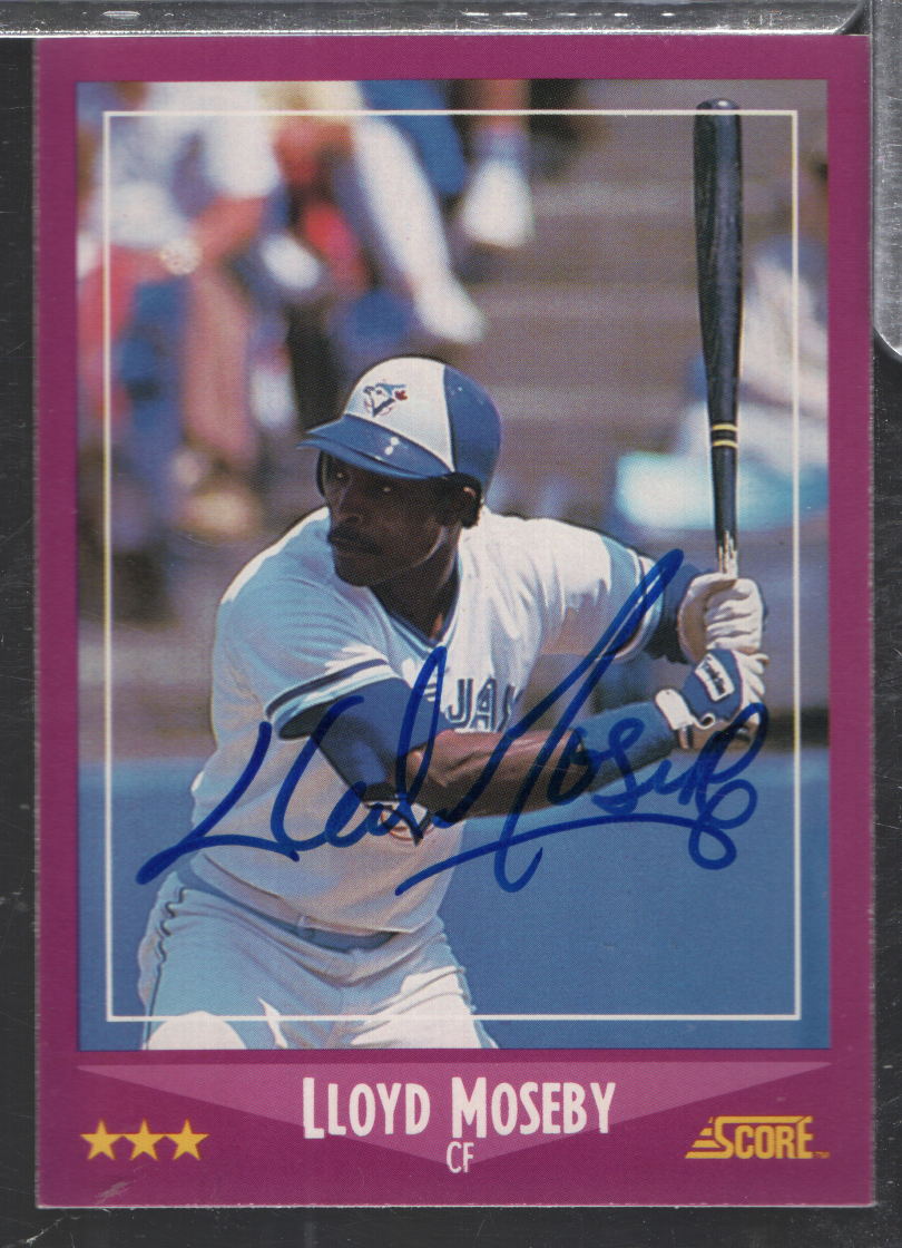 Lloyd Moseby Blue Jays Autographed 1988 Score #109 w/COA 010424NPCD256 ...