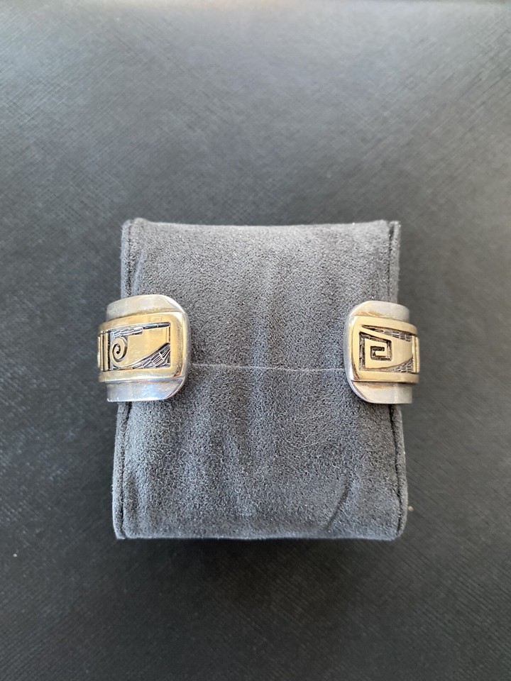 Hopi 14k Yellow Gold Sterling Silver Storyteller Cuff Created by Watson ...