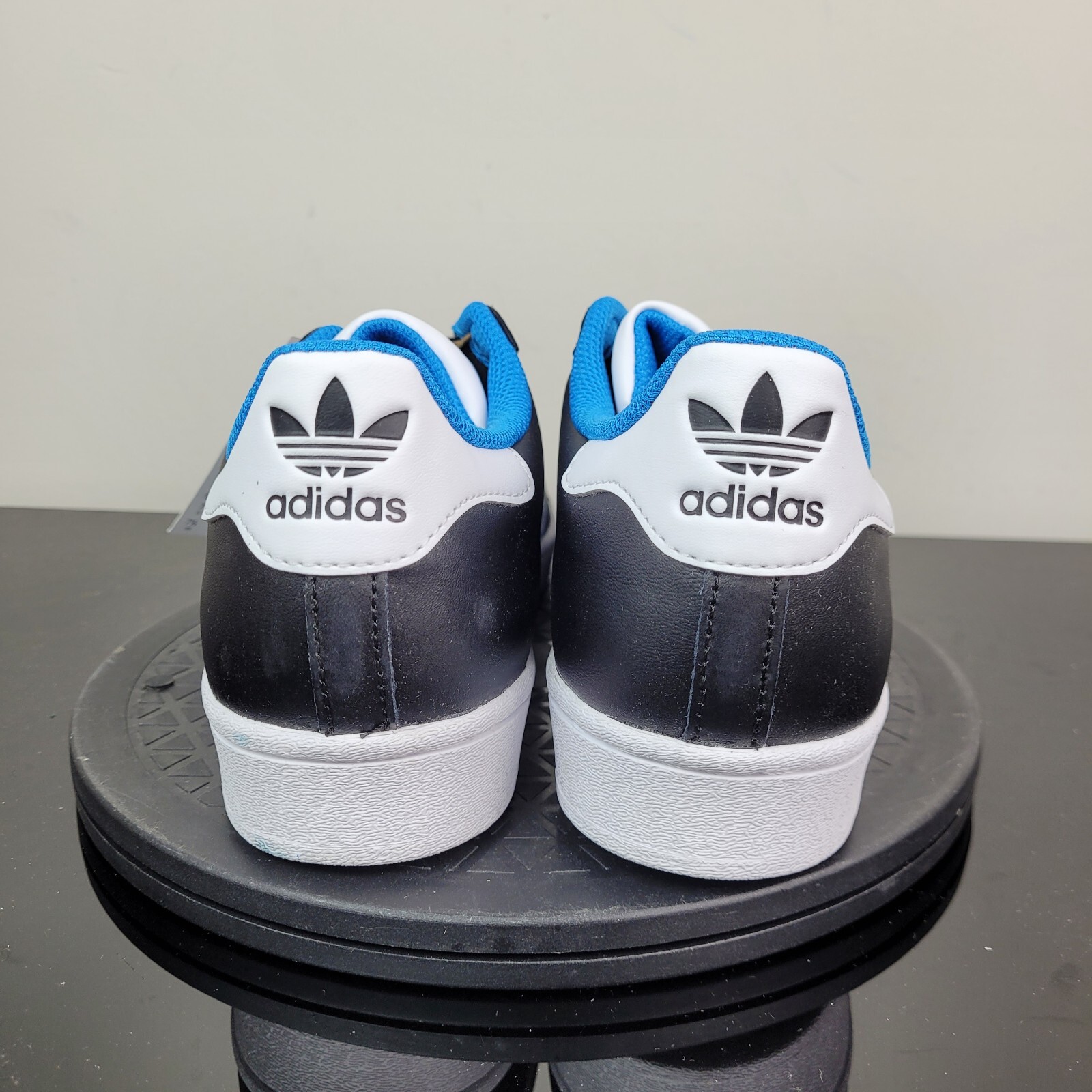 Adidas Originals Superstar Black Blue White Shell Toe Shoe ID4672 Men's ...