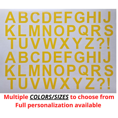 CAPS LETTERS Vinyl Decal A to Z Stickers Kit Alphabet Craft yellow 15mm ...