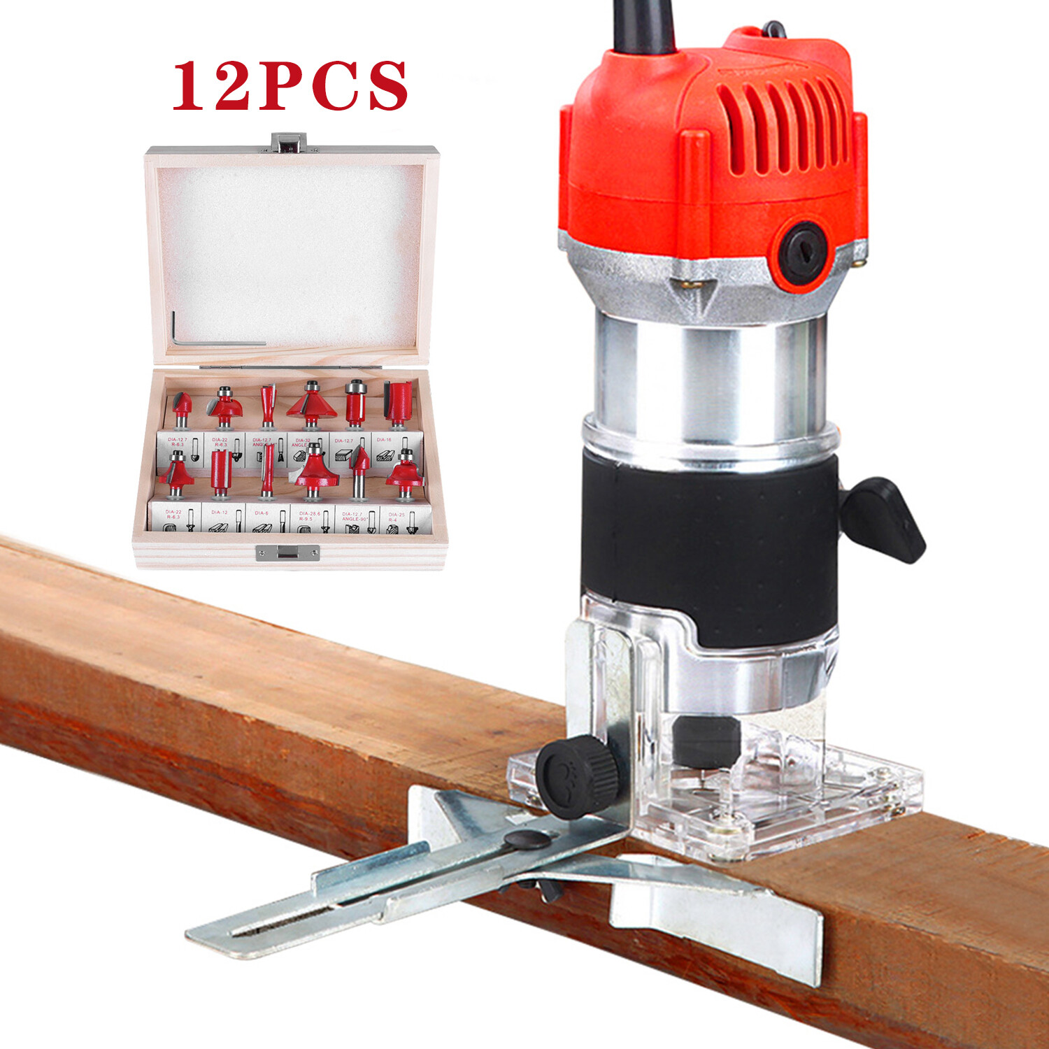 CONENTOOL 800W Palm Router Mini Hand Held Router Wood Laminator Trimmer ...