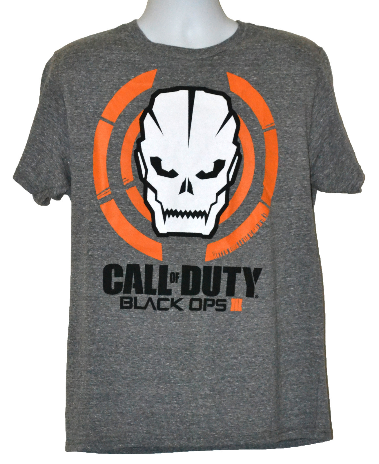 Call of Duty Black Ops III T-shirt Activision Skull Graphic Tee Gray ...