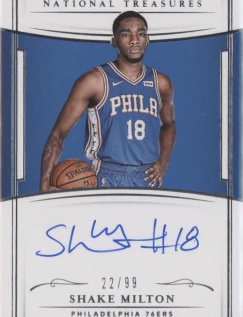 2018-19 Panini National Treasures - Rookie Autographs Shake Milton #157 ...
