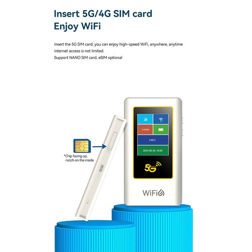 5G Mobile WIFI Router Portable Wifi Hotspot 2.4G 5G+WIFi 6 Fast 5000 ...