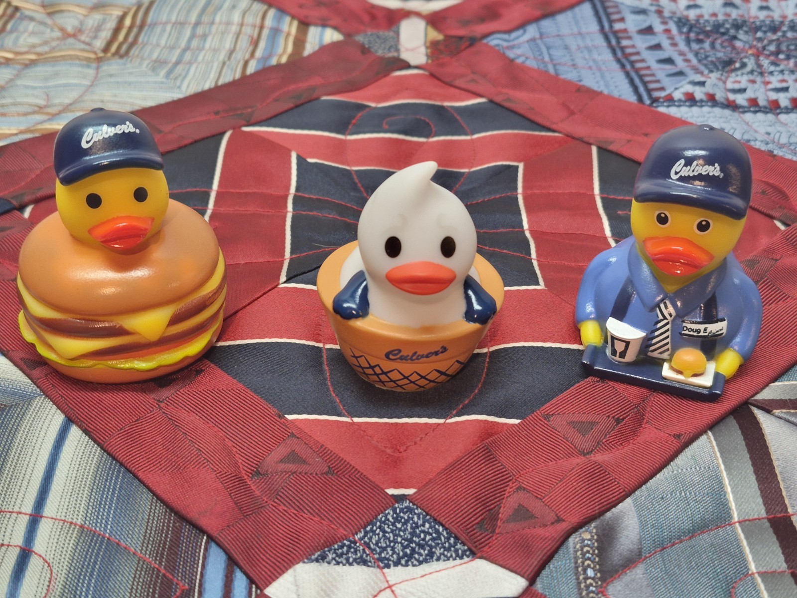 Culvers 2" Duck Lot Of 3 Kids Bathtub Bath Pool Rubber Duck Ducky Lot ...