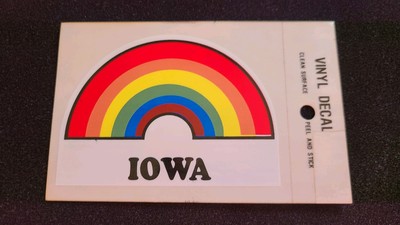 5 qty Iowa LGBTQ Pride Rainbow Vintage Travel Souvenir Decal / Window ...