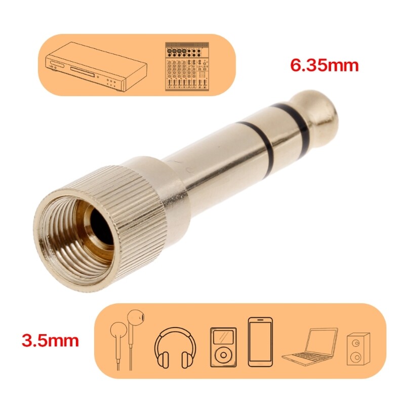 Convenient 6.35mm Male to 3.5mm Female Converter Connect Headphone ...
