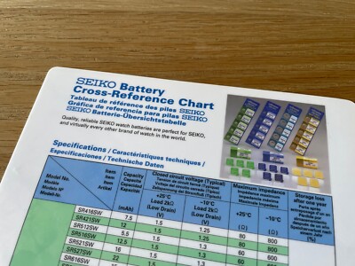 SEIKO Battery Reference Chart Guide - 1998 - Watches Collectors | eBay