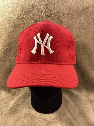 Vintage MLB New York Yankees Red Fitted Cap Hat 7 1/4 Wool Korea | eBay
