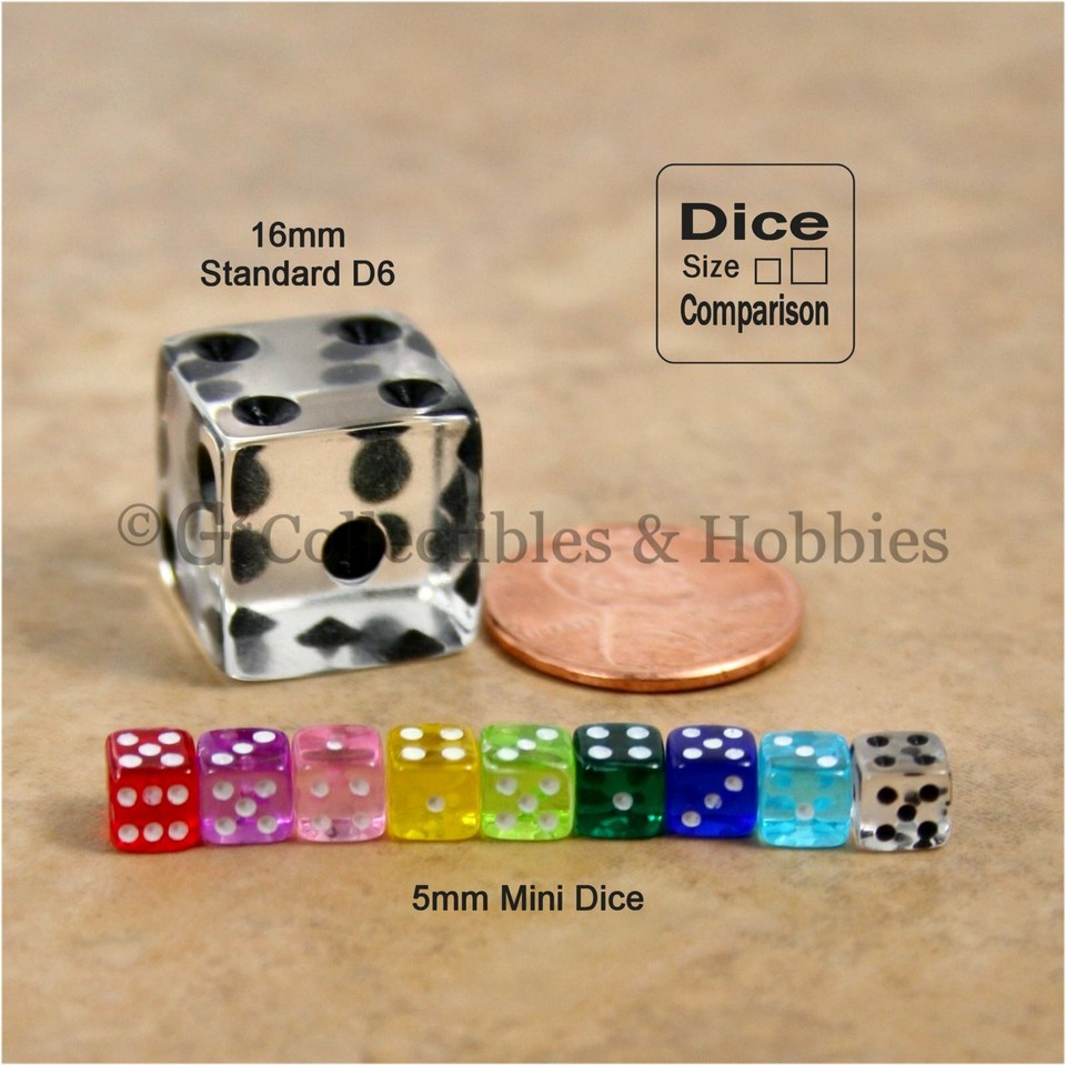 NEW 5mm Deluxe Rounded Edge 30 MINI Dice Transparent Blue RPG Gaming ...