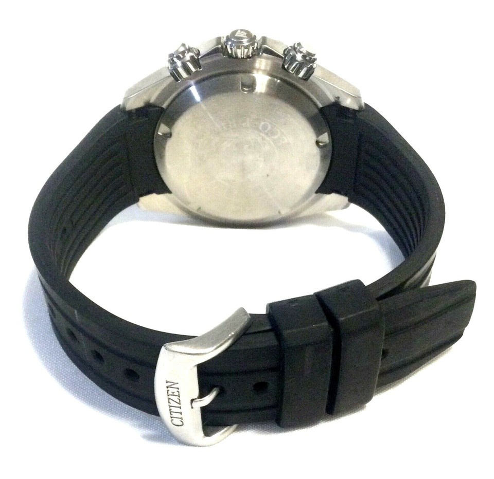 CITIZEN PROMASTER ECO-DRIVE DIVER WATCH Black Chronograph Dial w/ Scuba ...