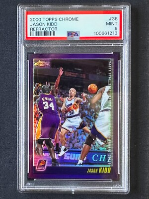 2000 Topps Chrome REFRACTOR #38 Jason Kidd PSA 9 MINT w Shaquille O ...