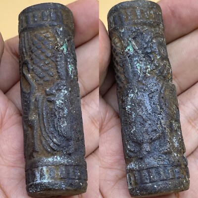 Wonderful Antique Near East Old Bronze Cylinder Bead Seal Circa 250BC ...