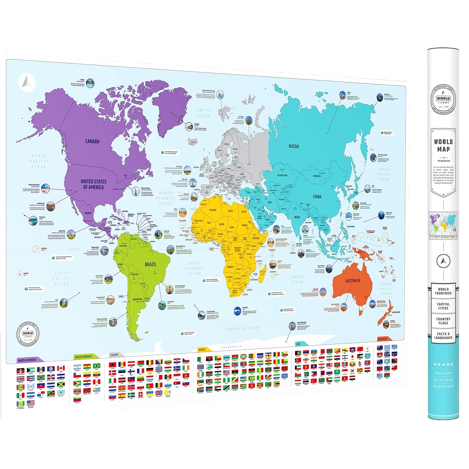 Map of the World with Flags | eBay