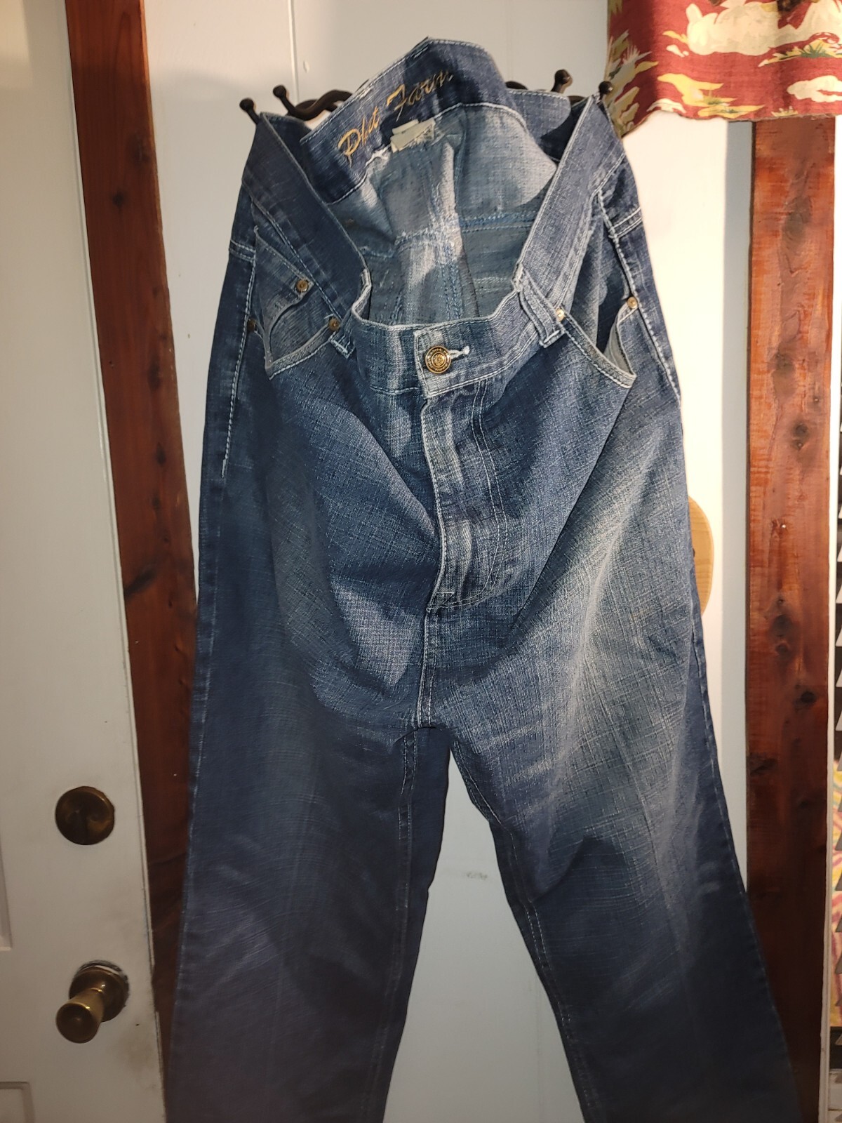 Phat Farm Jeans Mens 42x32 Dark Blue Denim Wide Leg Hip Hop Baggy Loose ...