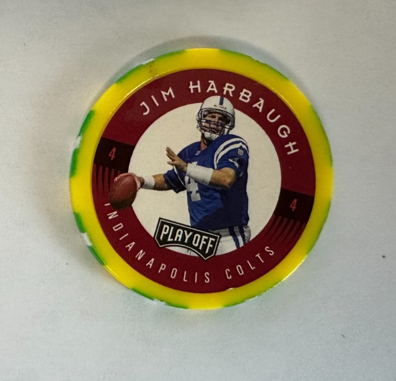 1997 NFL Playoff First & Ten Chip Shot Football Poker Chips YELLOW ...