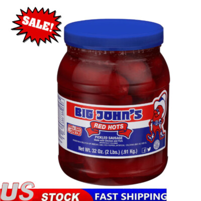 Ready To Eat Red Hots Pickled Sausage 32oz Jar Slow smoked Pickled ...
