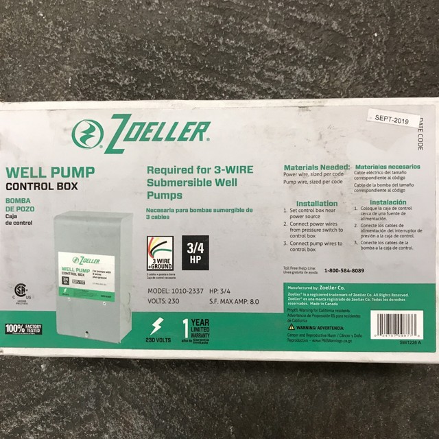 Zoeller 1010-2337 Well Pump Control Box for sale online | eBay