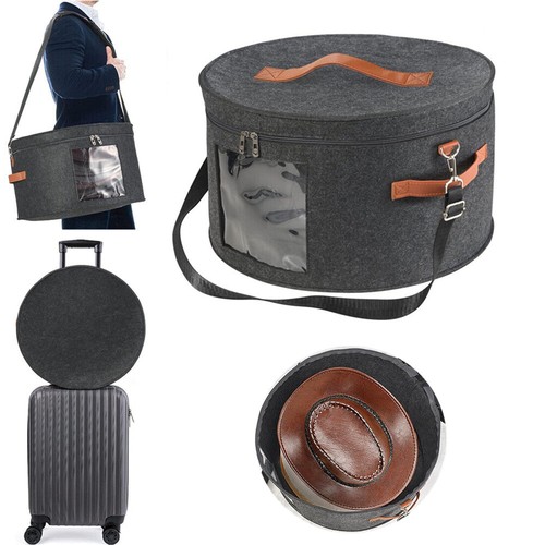 Cowboy Straw Hat Storage Box Stackable Round Brim Hats Travel Organizer ...