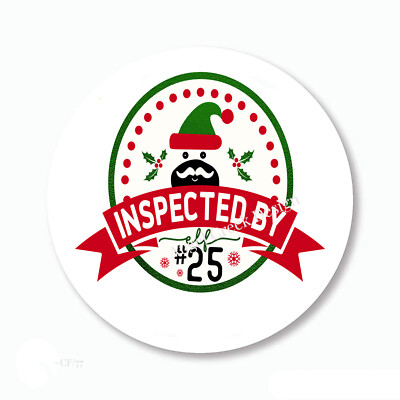 Inspected by Elf #25 Christmas Stickers Envelope Seals Christmas Labels ...