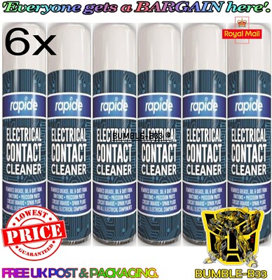 6x ELECTRICAL CONTACT CLEANER SWITCH CLEAN AEROSOL SPRAY CAN DIRT ...