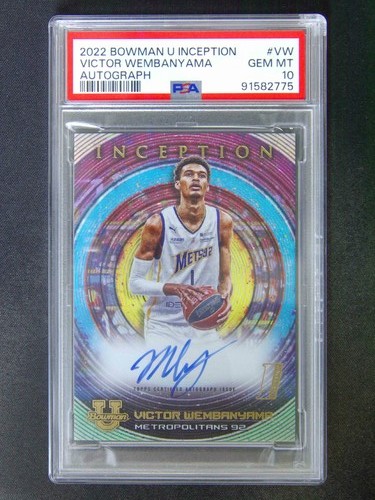 2022-23 Topps Bowman University Inception Victor Wembanyama Auto PSA 10 ...