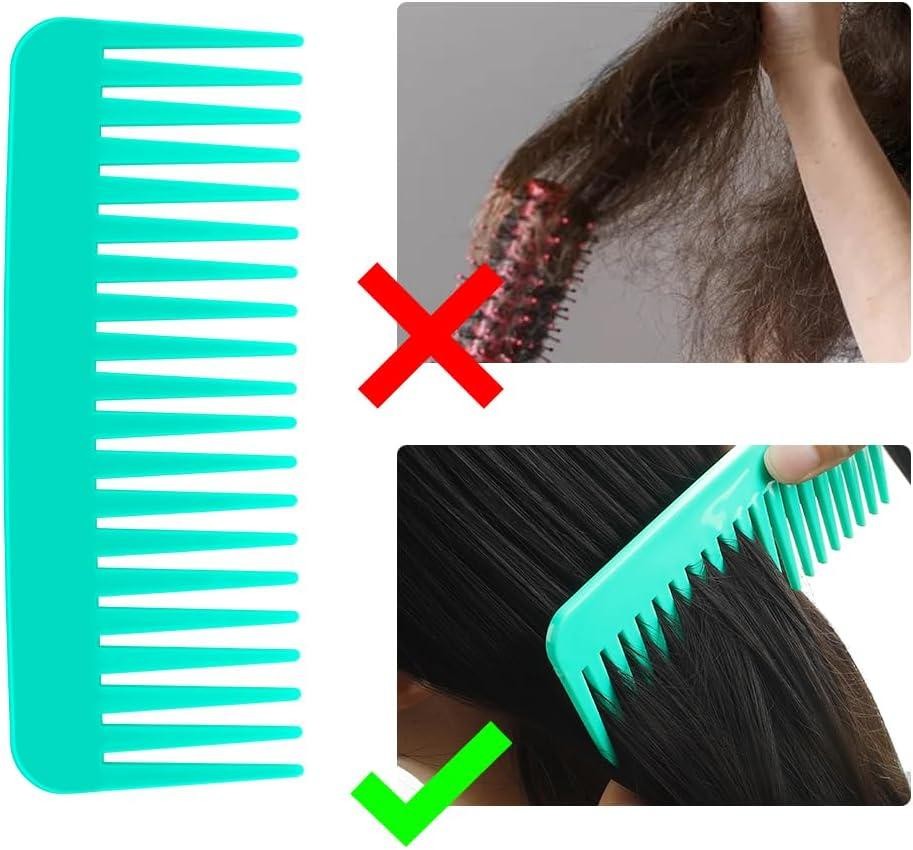 Wide Tooth Comb, Large Hair Detangling Comb, Shower Comb, 2PCS Wide ...